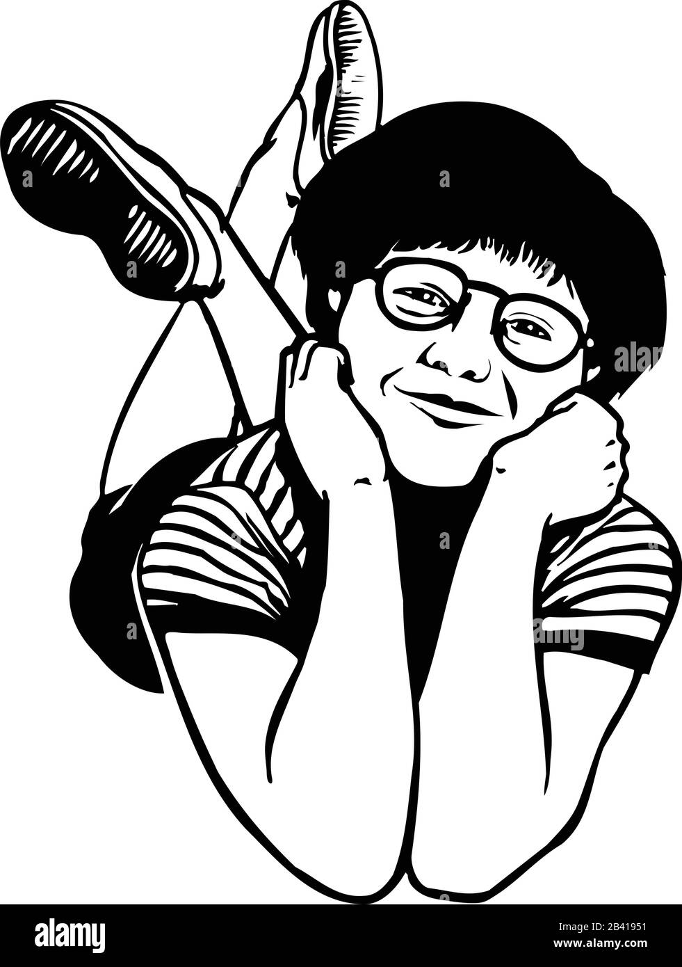 Girl chuckling Stock Vector Images - Alamy