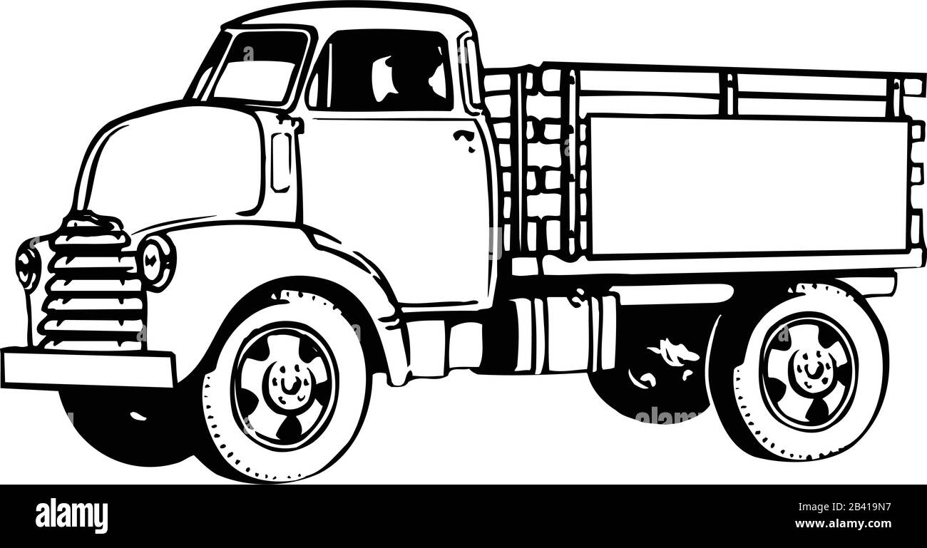 Antique truck Black and White Stock Photos & Images - Alamy