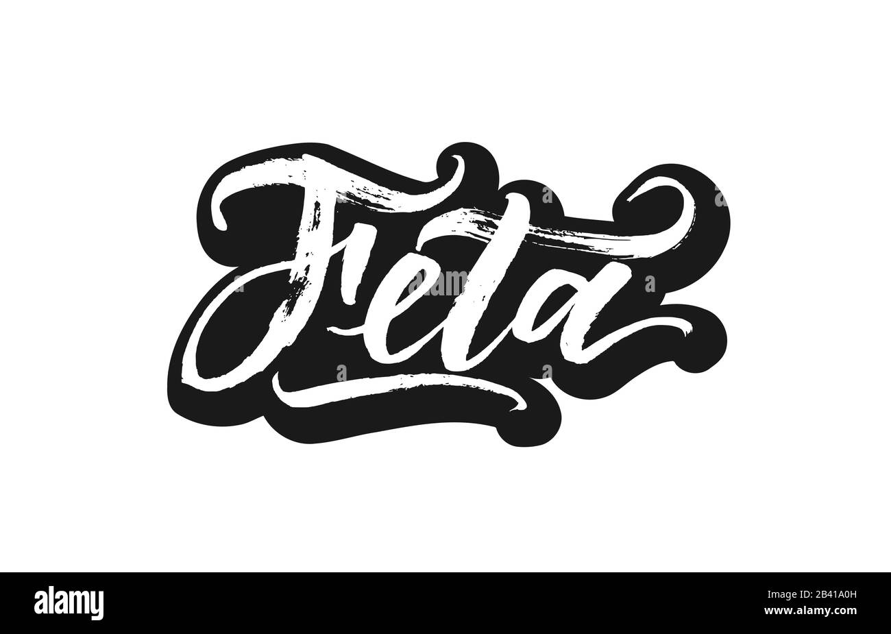 Feta. Vector organic food calligraphy. Vintage lettering design Stock ...