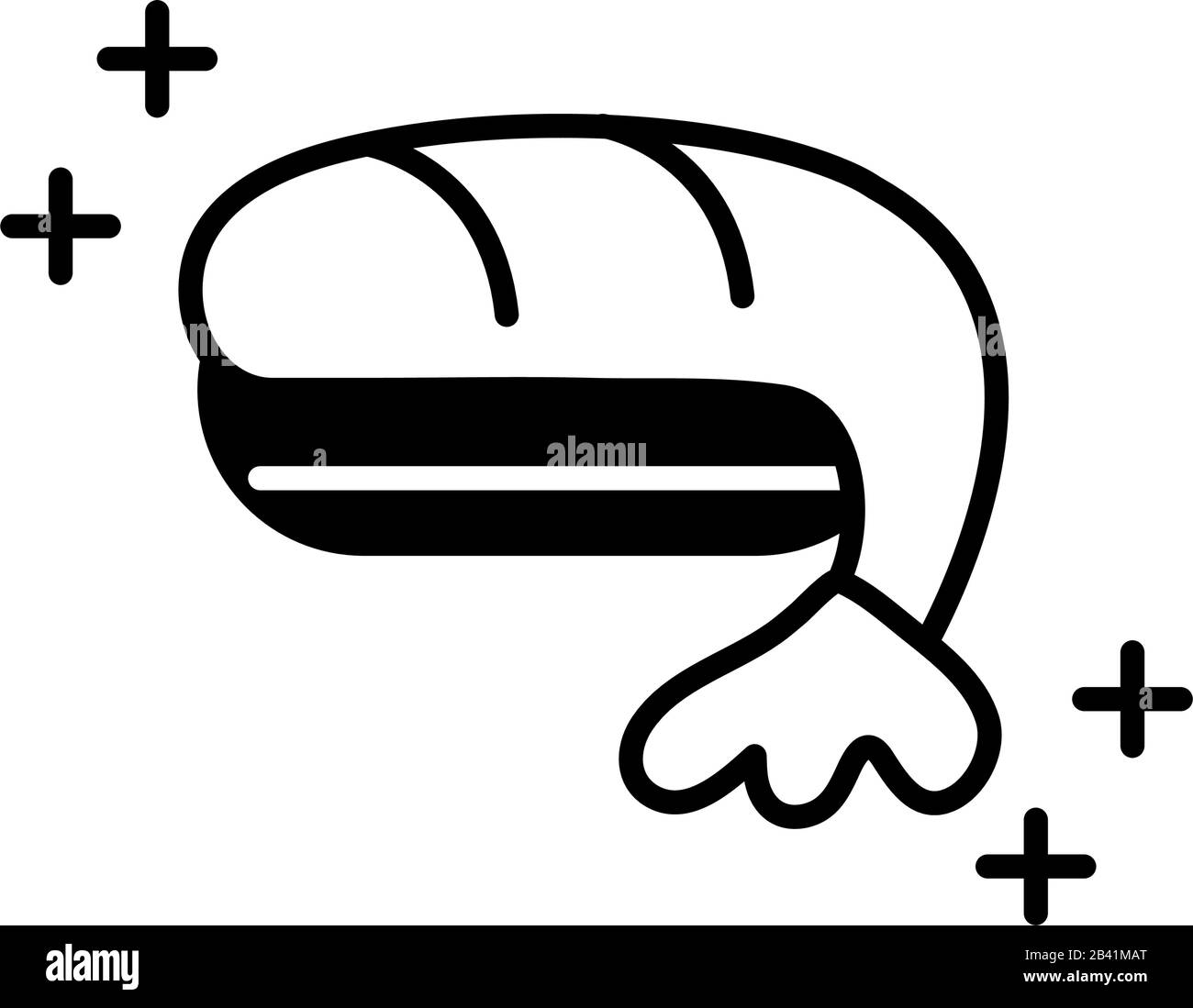 sushi rice fish japanese oriental menu vector illustration line style ...