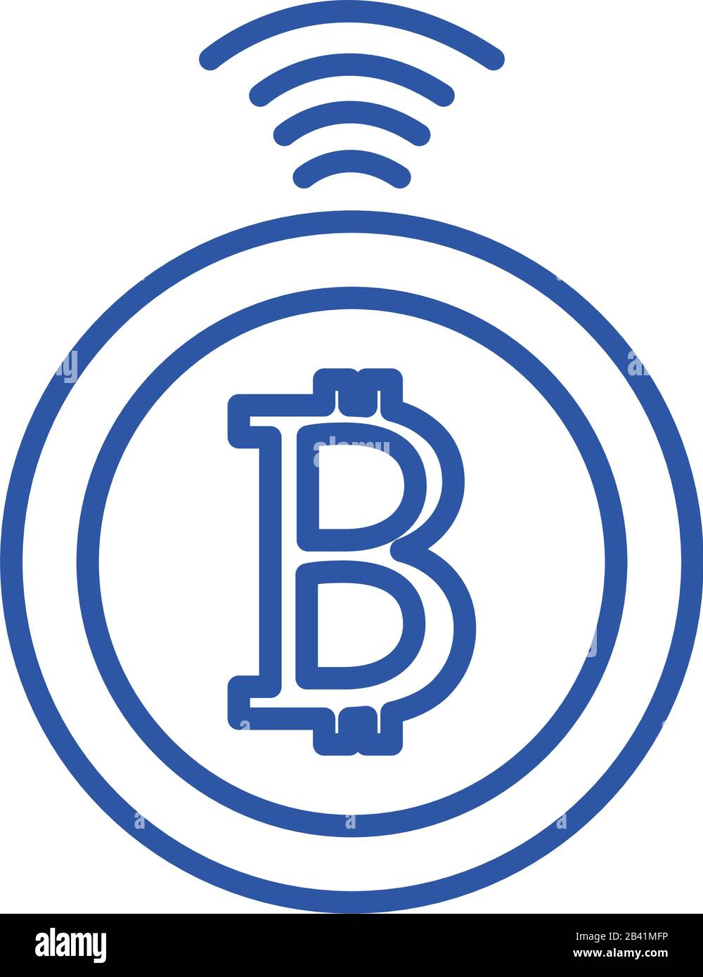 Bitcoin line style icon of bit money currency exchange financial bank ...