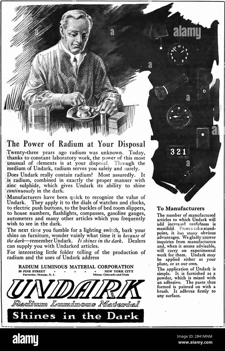 Undark radium hi-res stock photography and images - Alamy