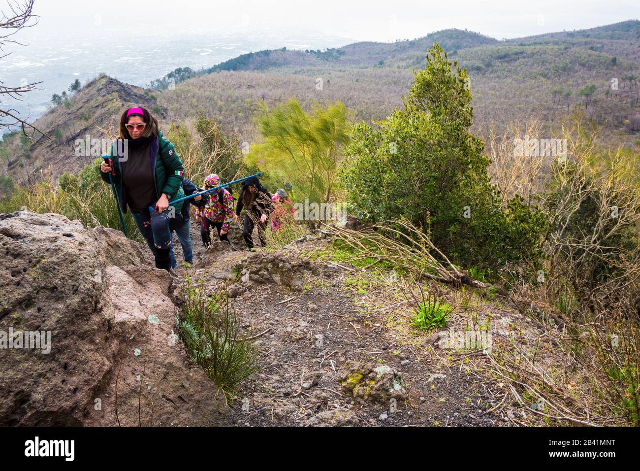 MONTE SOMMA, ITALY - MARCH 1, 2020 - It's a hiking which leads to the ...