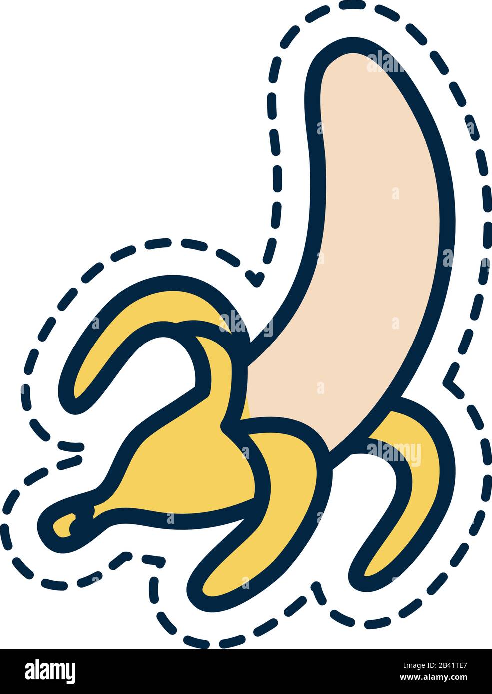banana line fill style icon design, Fruit healthy organic food sweet ...