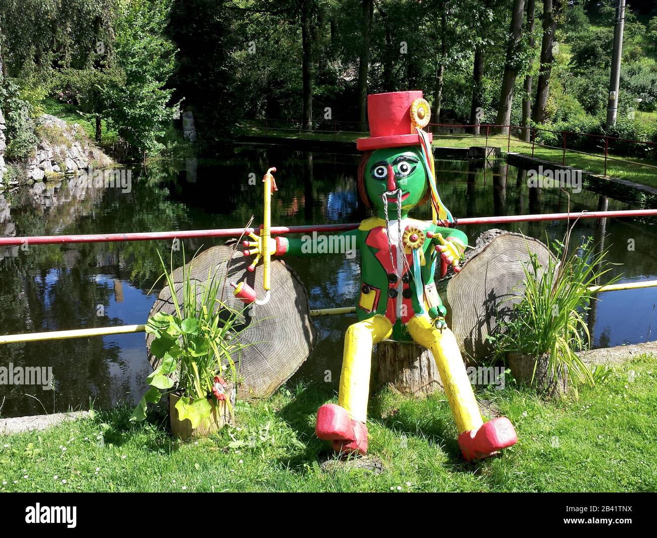 Waterman at the pond nature countryside water sprite Stock Photo - Alamy