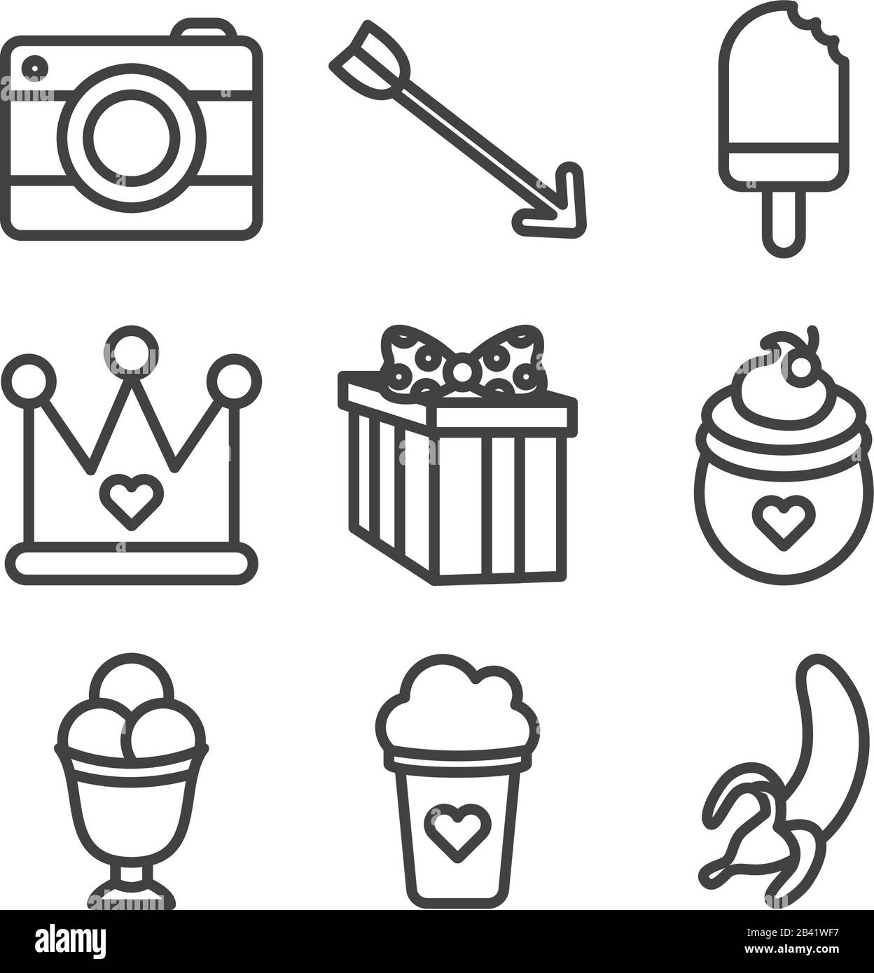 cute elements line style icon set design, Kawaii expression character ...