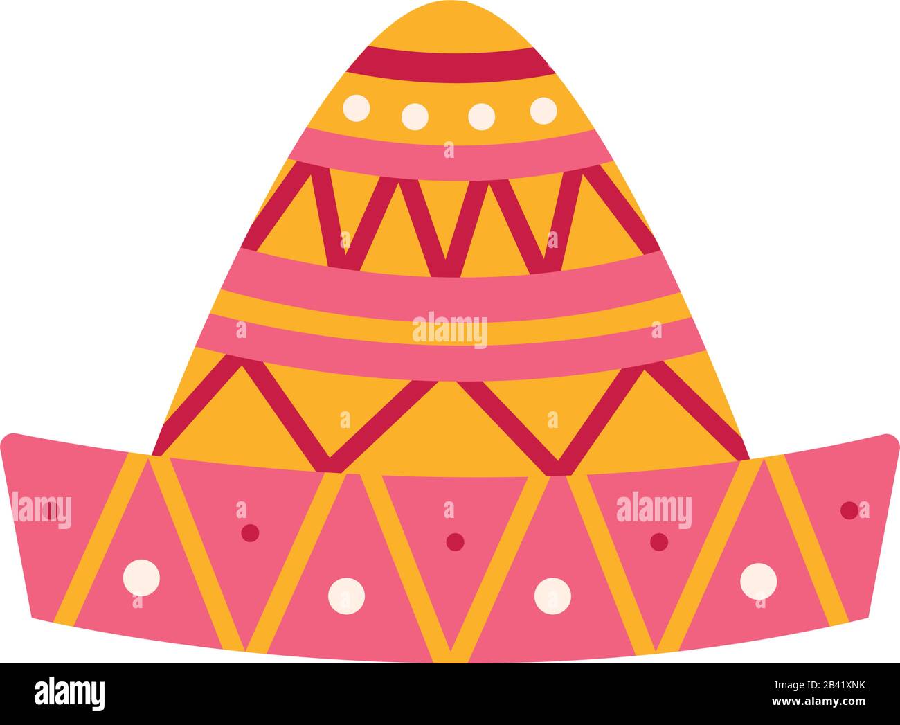 Mexican hat flat style icon design, Mexico culture tourism landmark ...