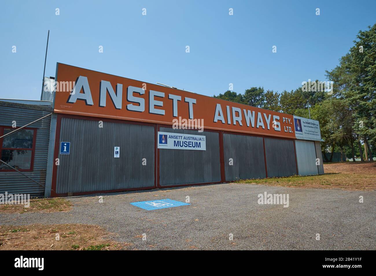Museum and original airplane hangar for Ansett Airways, named for Sir ...