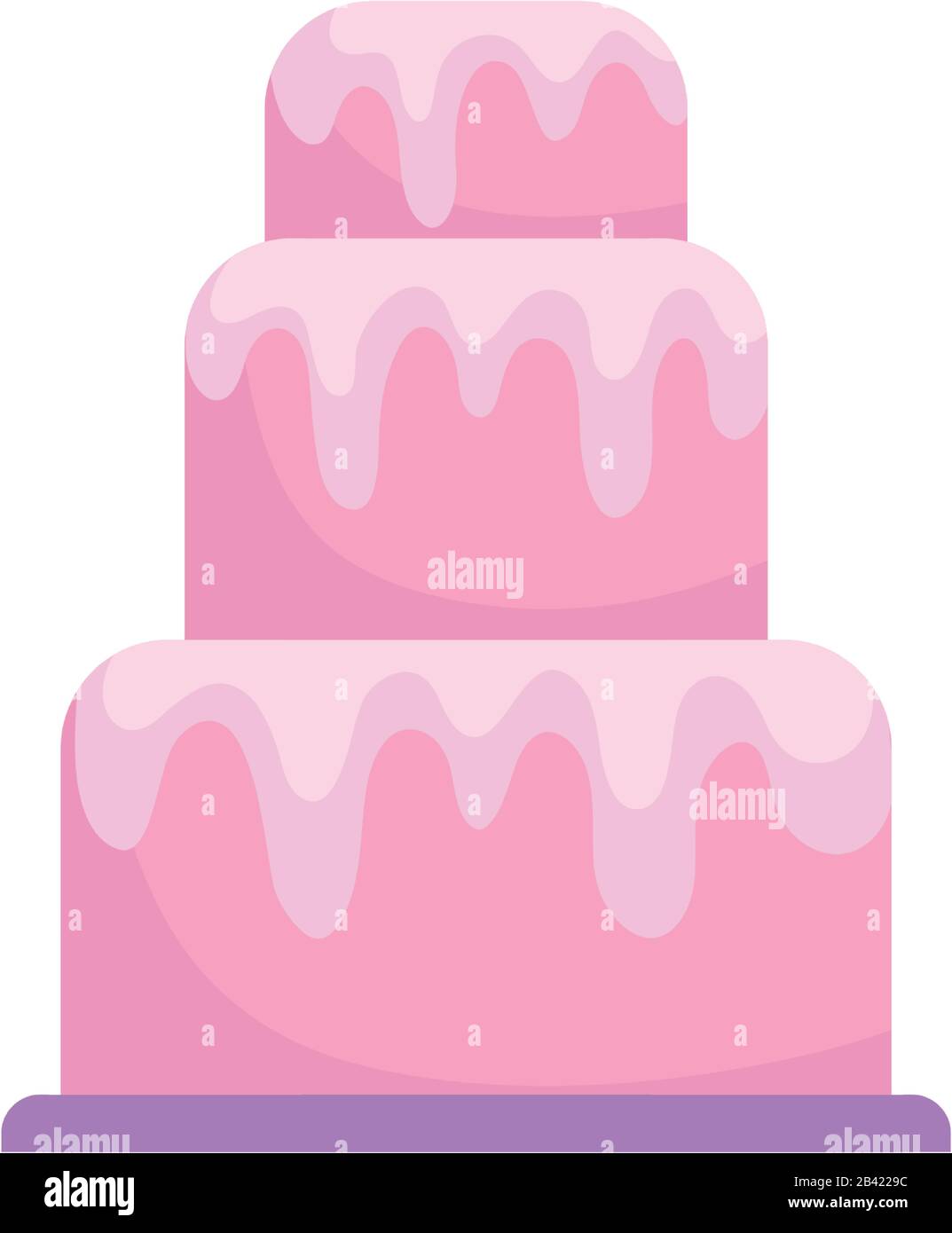 sweet cake with melted cream dessert cartoon icon style design vector ...