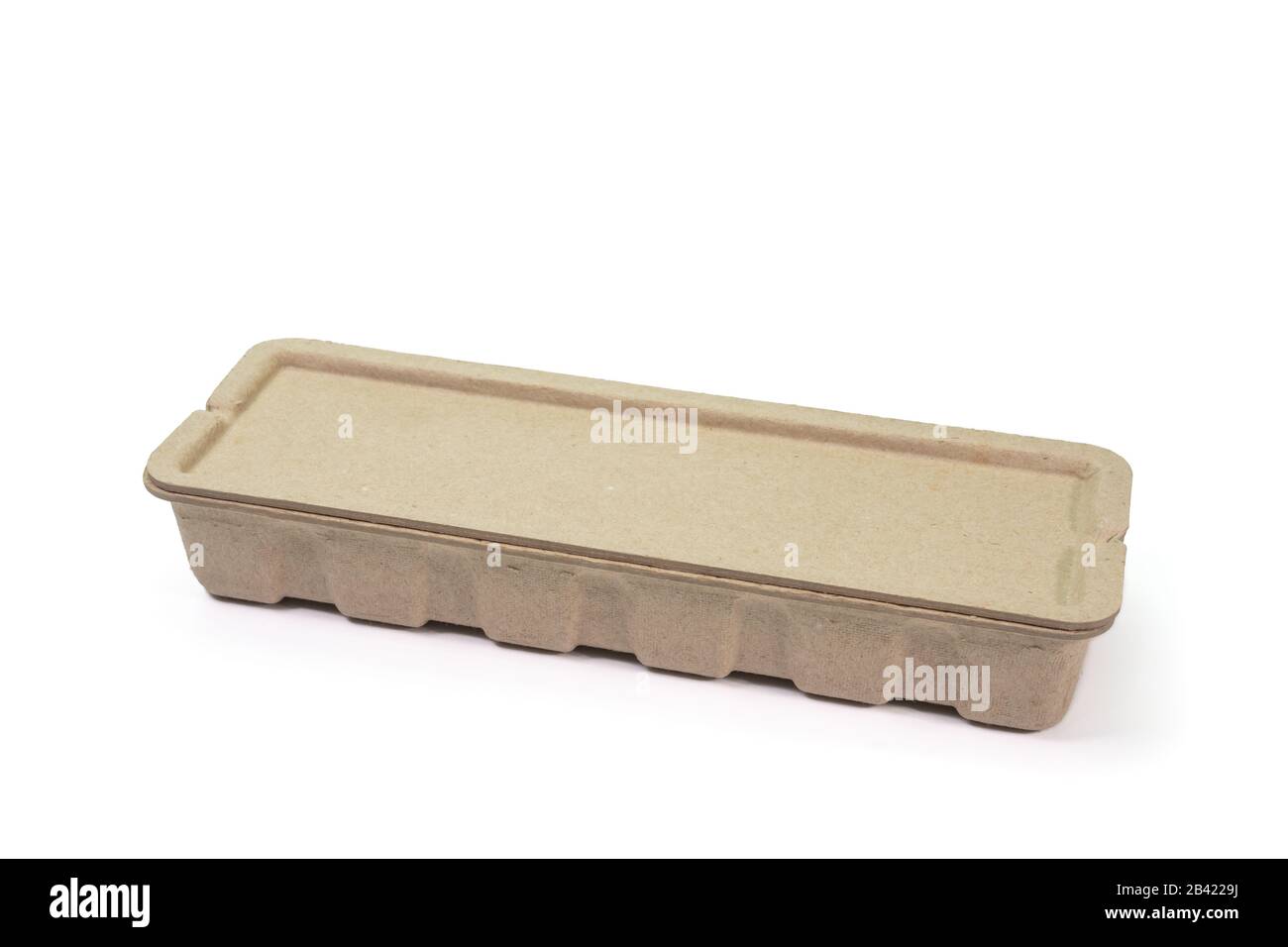 The close up of pen and pencil case box storage (recycle paper box) on ...