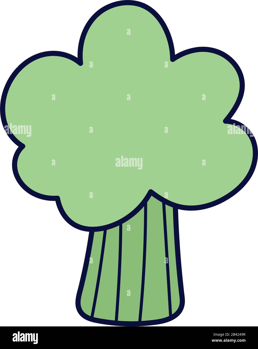 fresh broccoli vegetable food cartoon icon style design vector ...