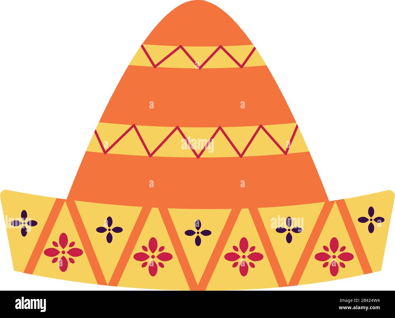 Mexican hat flat style icon design, Mexico culture tourism landmark ...