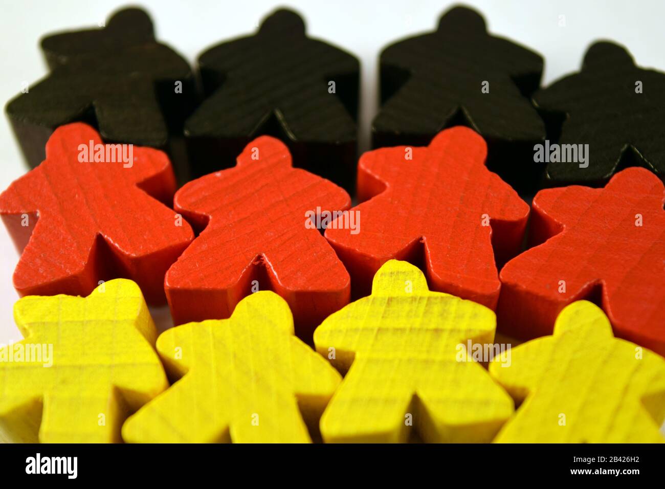 German flag made of black, red and yellow meeples. Symbol for Eurogames, originated mostly in ...