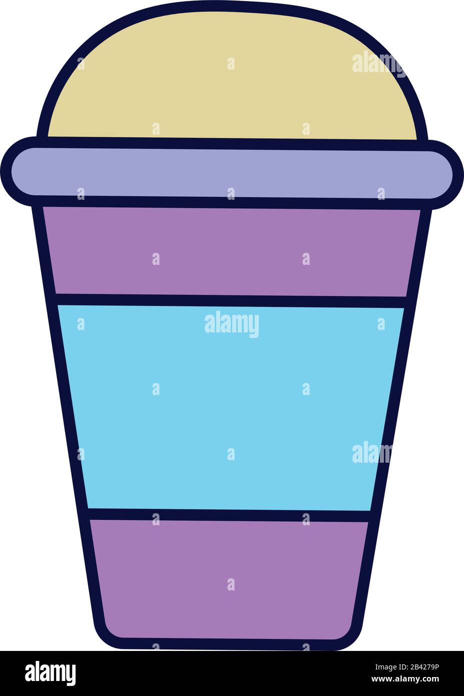 disposable cup beverage food cartoon icon style design vector ...