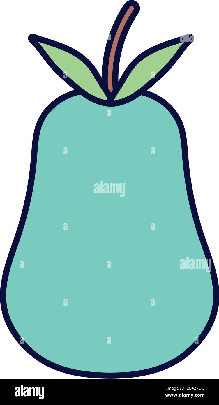 pear fresh fruit harvest cartoon icon style design vector illustration ...
