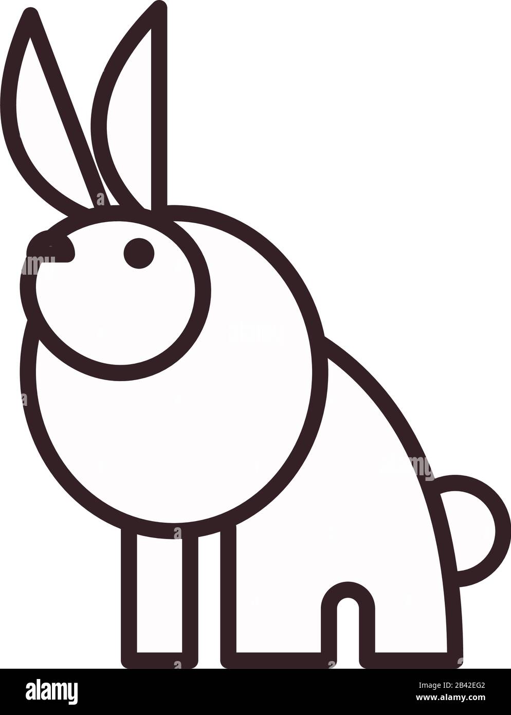 Cute rabbit cartoon line style icon design, Animal zoo life nature ...