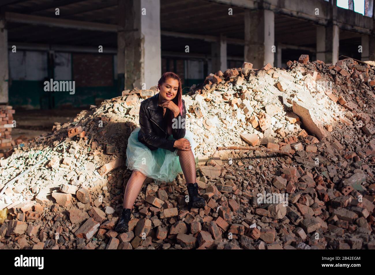 Girl at demolition site hi-res stock photography and images - Alamy