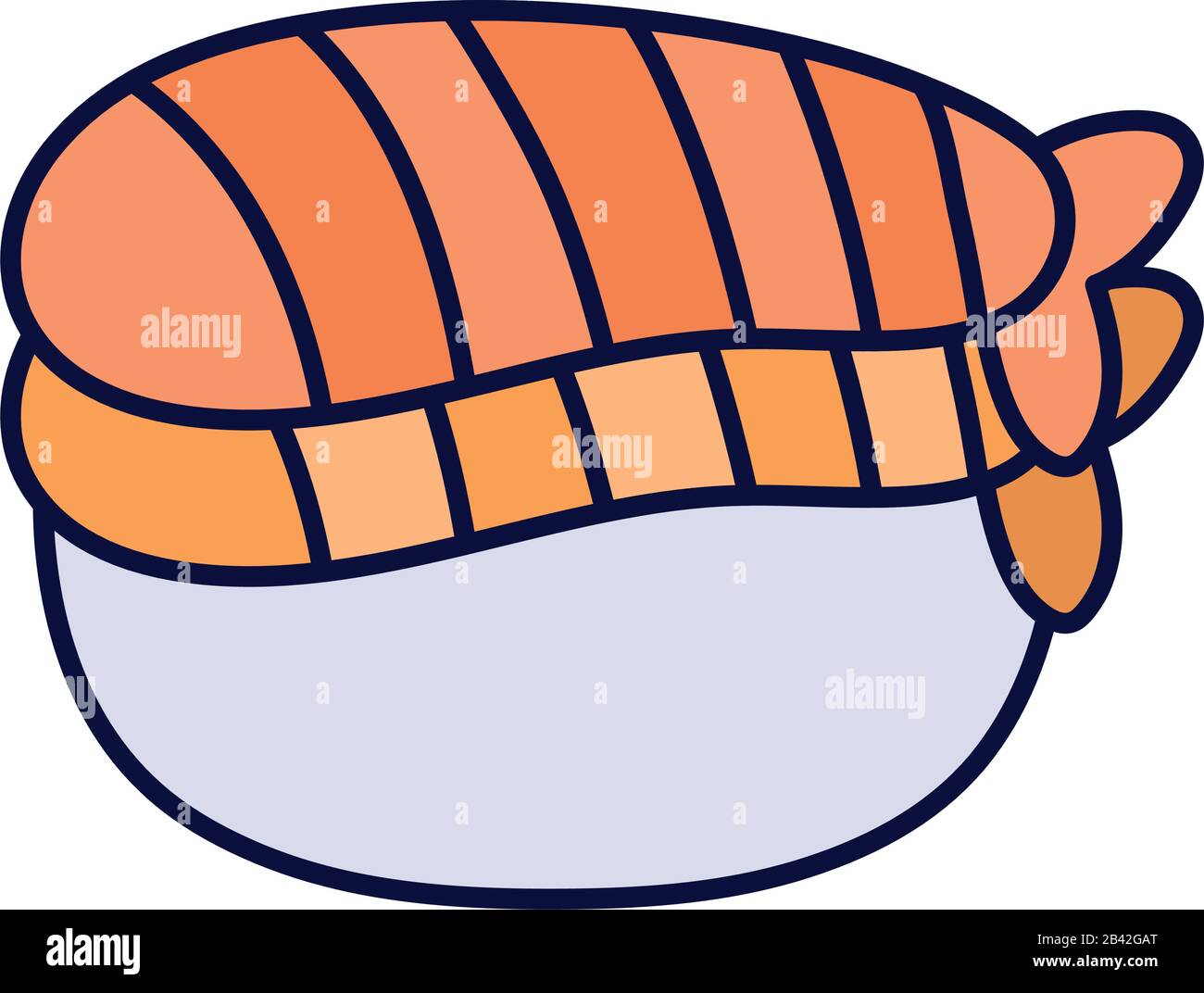 sushi fish seafood cartoon icon style design vector illustration Stock ...