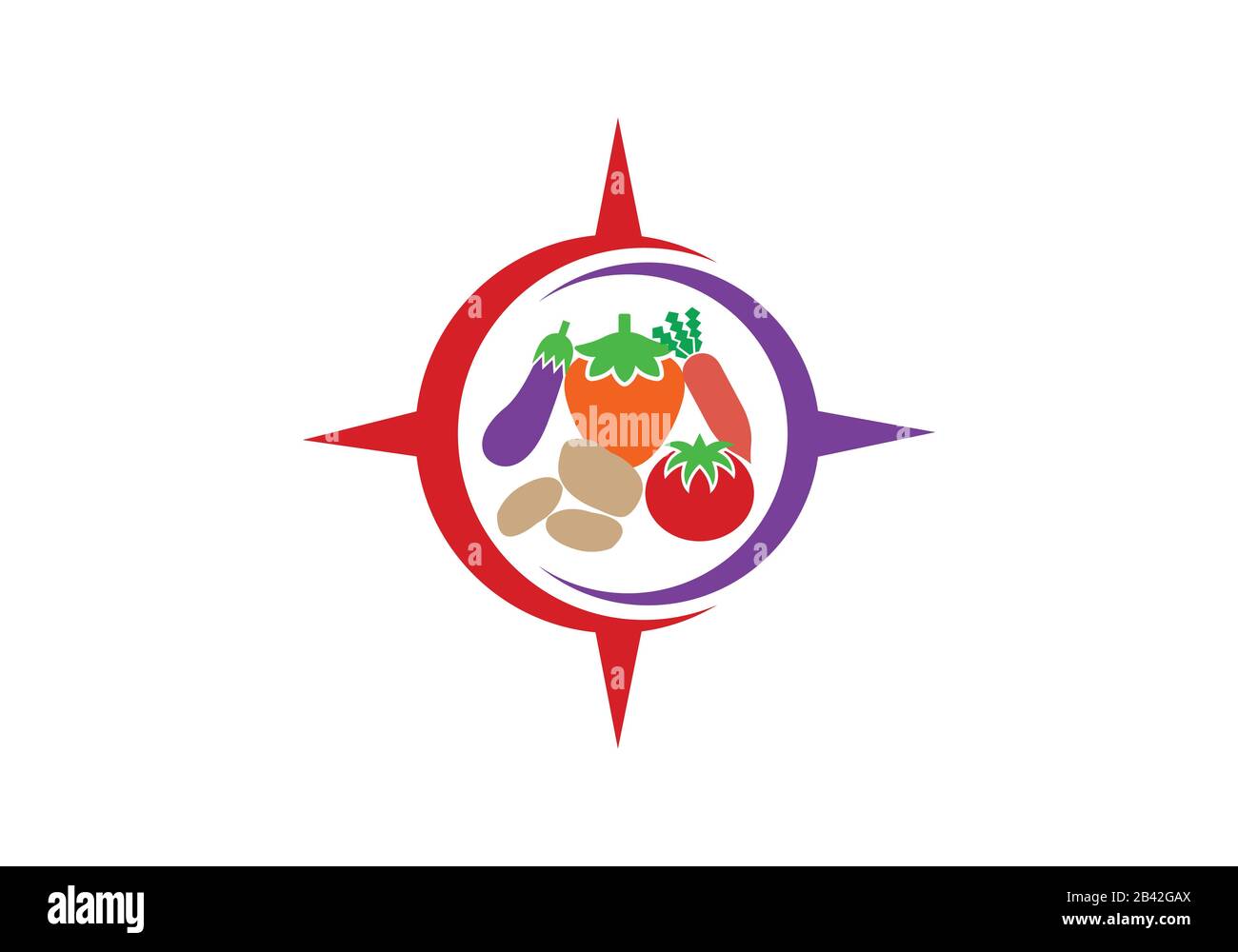 Vector logo design template with vegetable icon, abstract emblem for ...