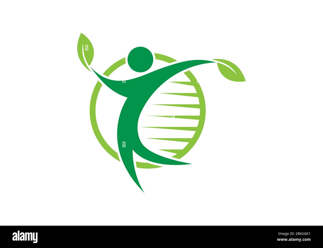 Green People with leaf logo sign symbol in a rounded shape, Vector ...