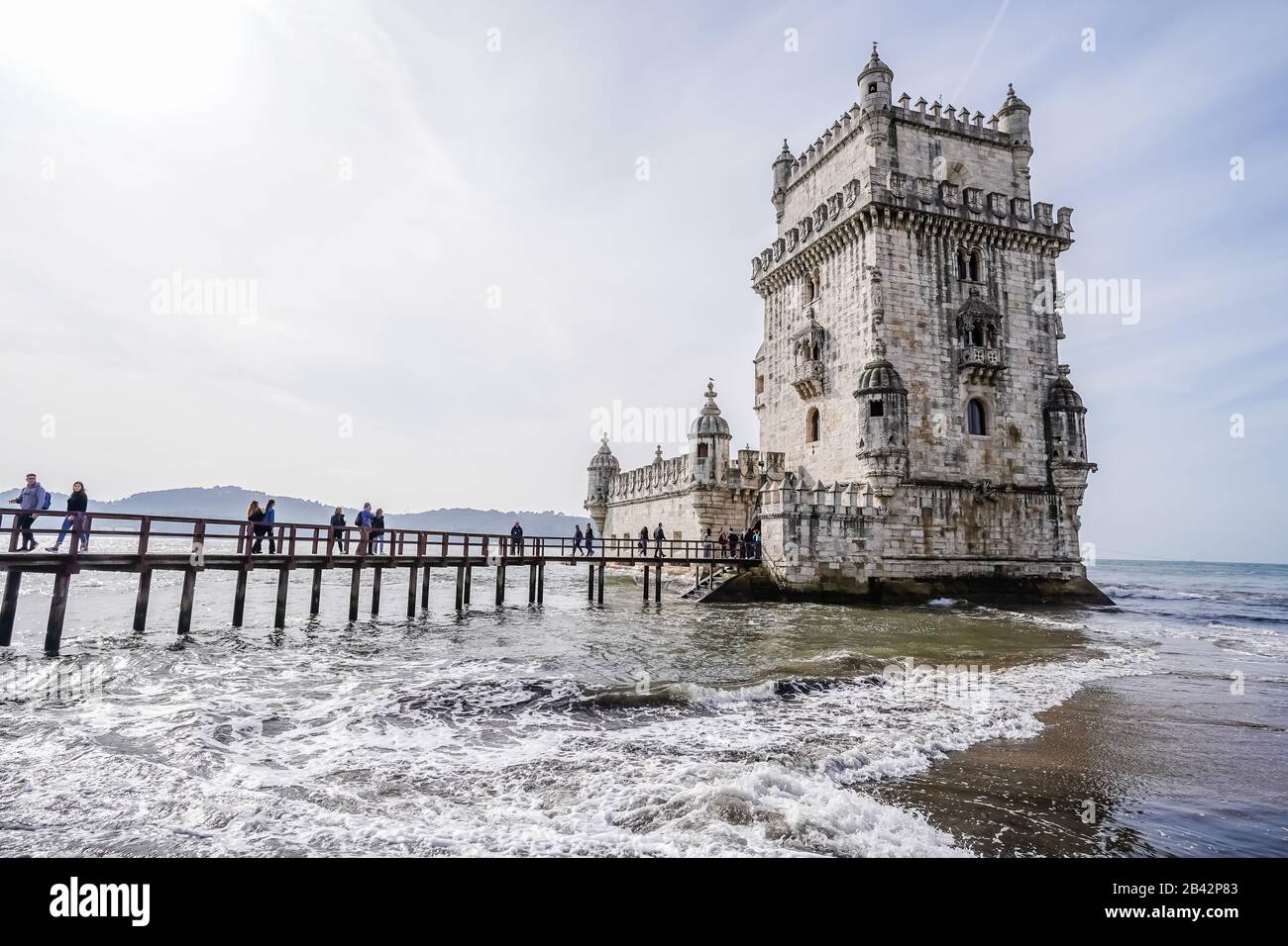 The Belem Tower, famous landmark and UNESCO World Heritage Site Stock ...