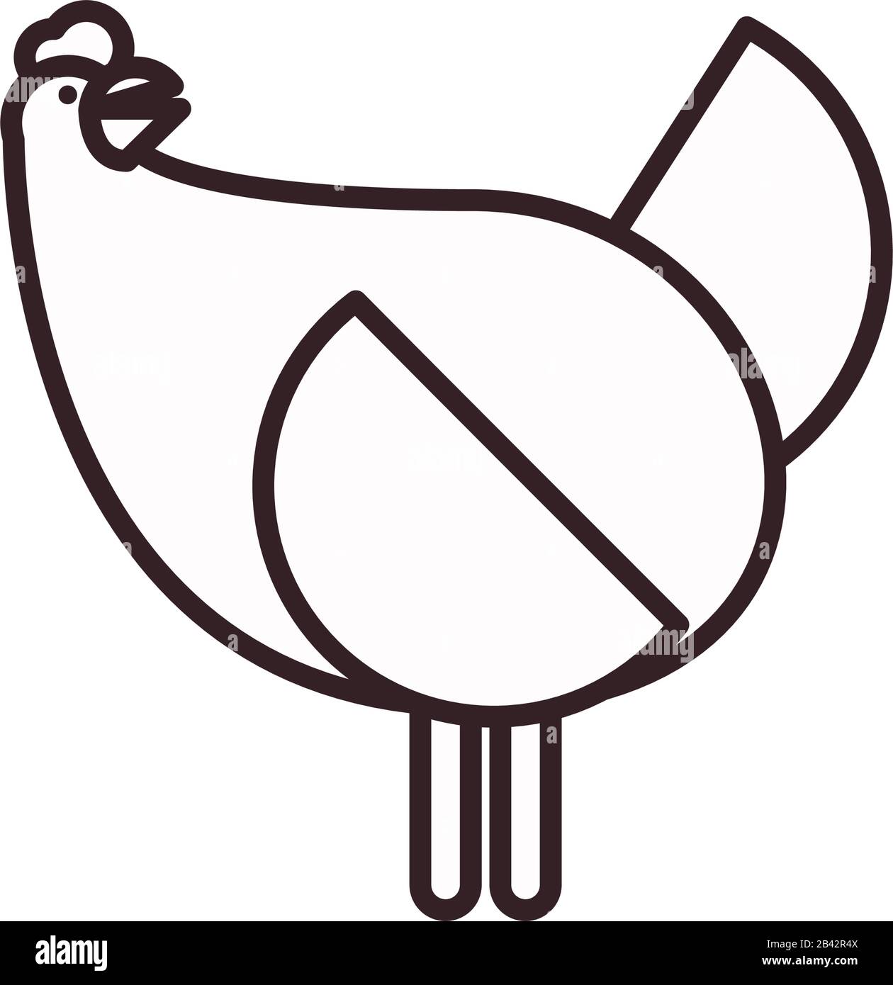 Cute chicken cartoon line style icon design, Animal zoo life nature ...
