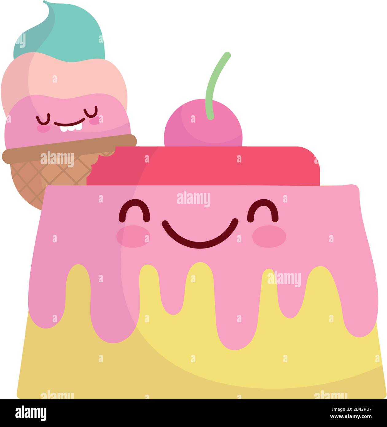 jelly and ice cream menu character cartoon food cute vector ...