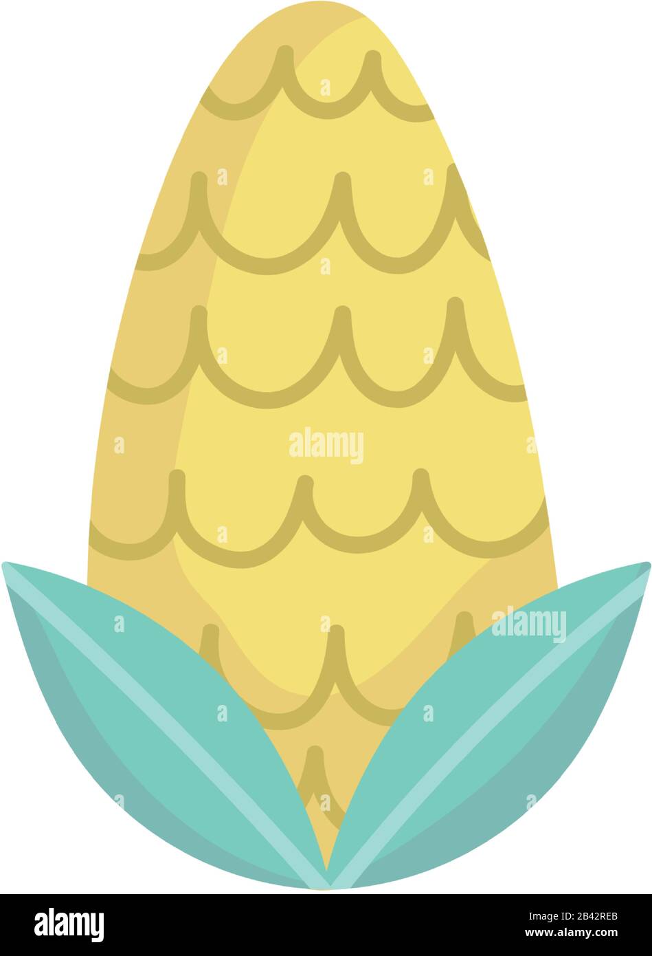 corn grain fresh food cartoon icon style design vector illustration ...