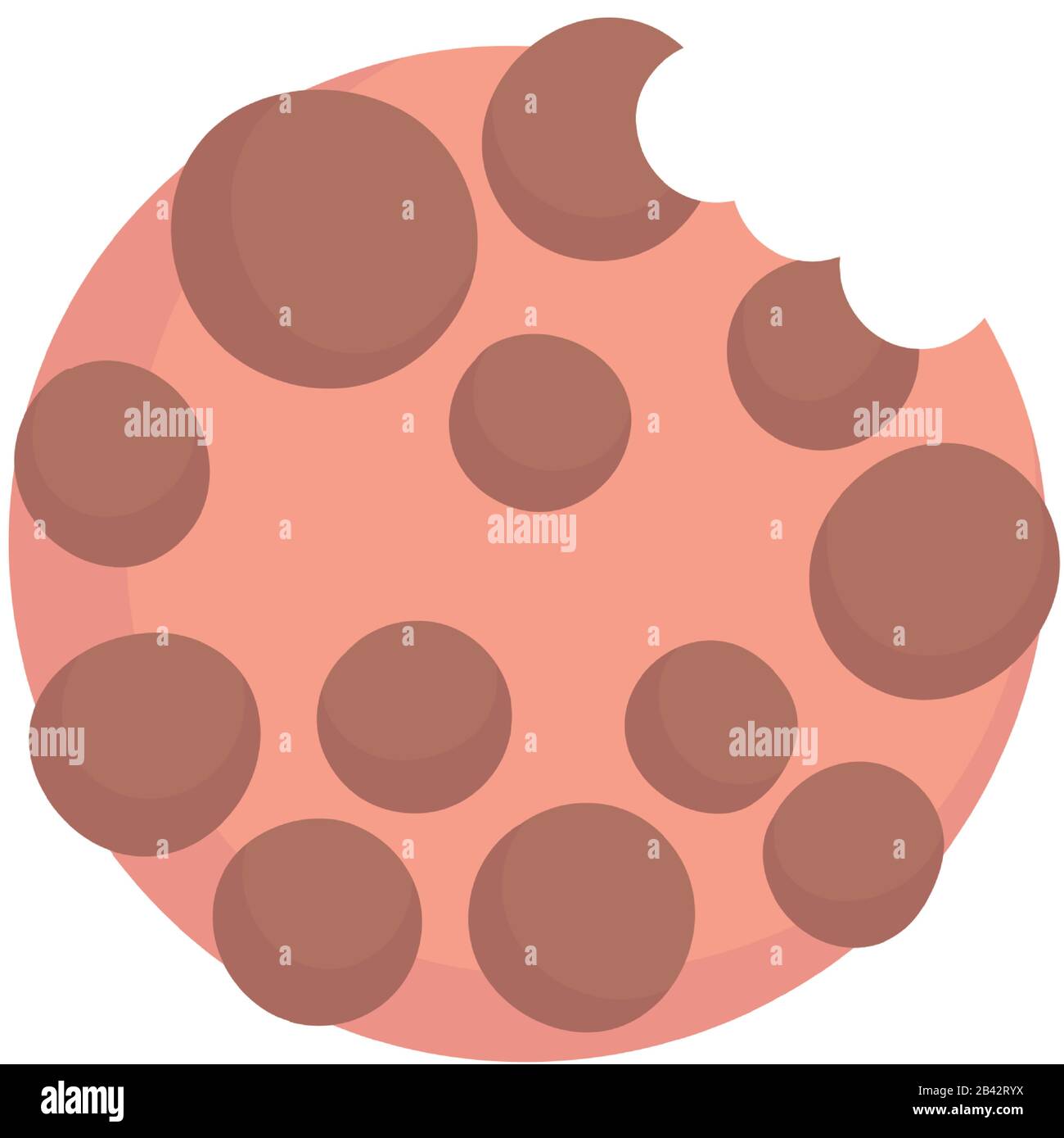 bite cookie food cartoon icon style design vector illustration Stock ...