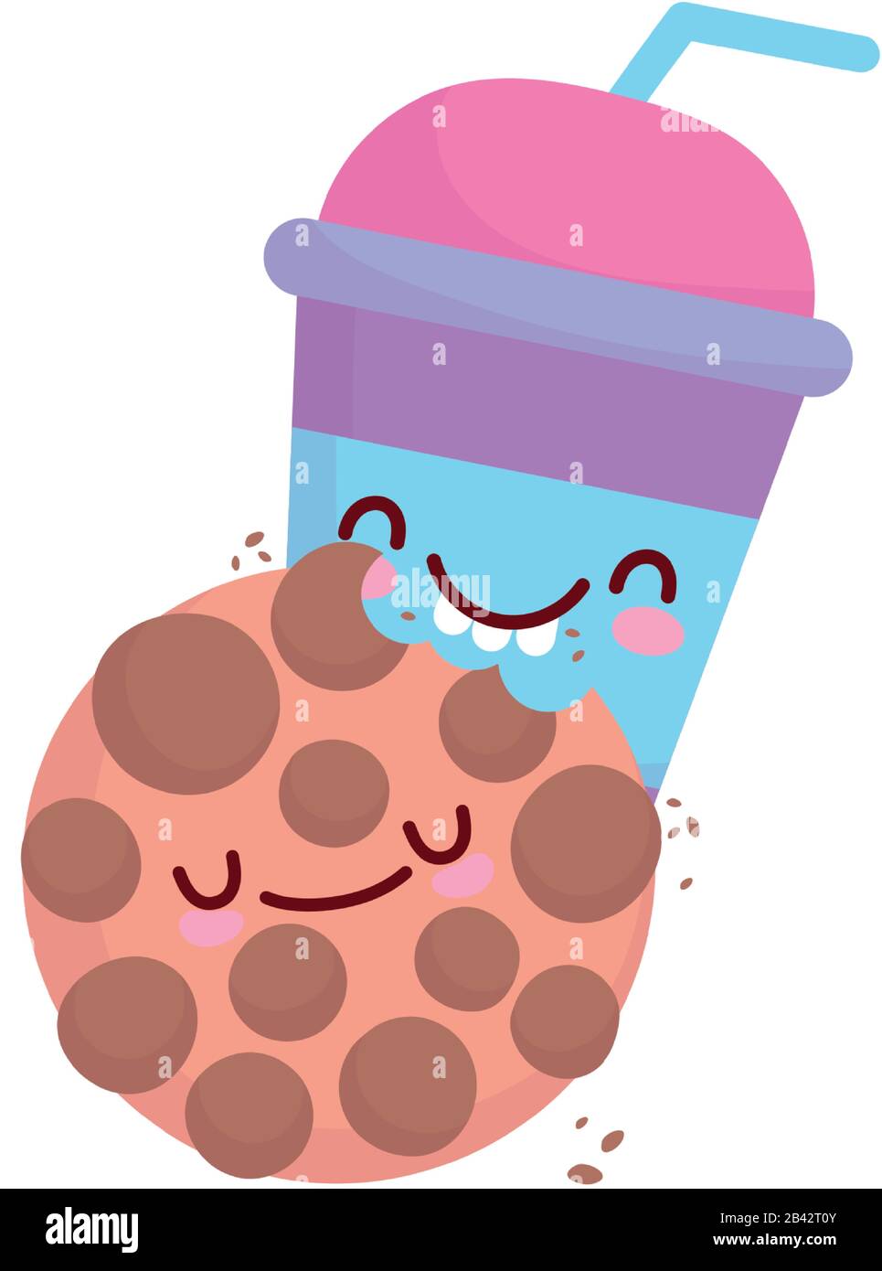 cookie and disposable coffee cup menu character cartoon food cute ...