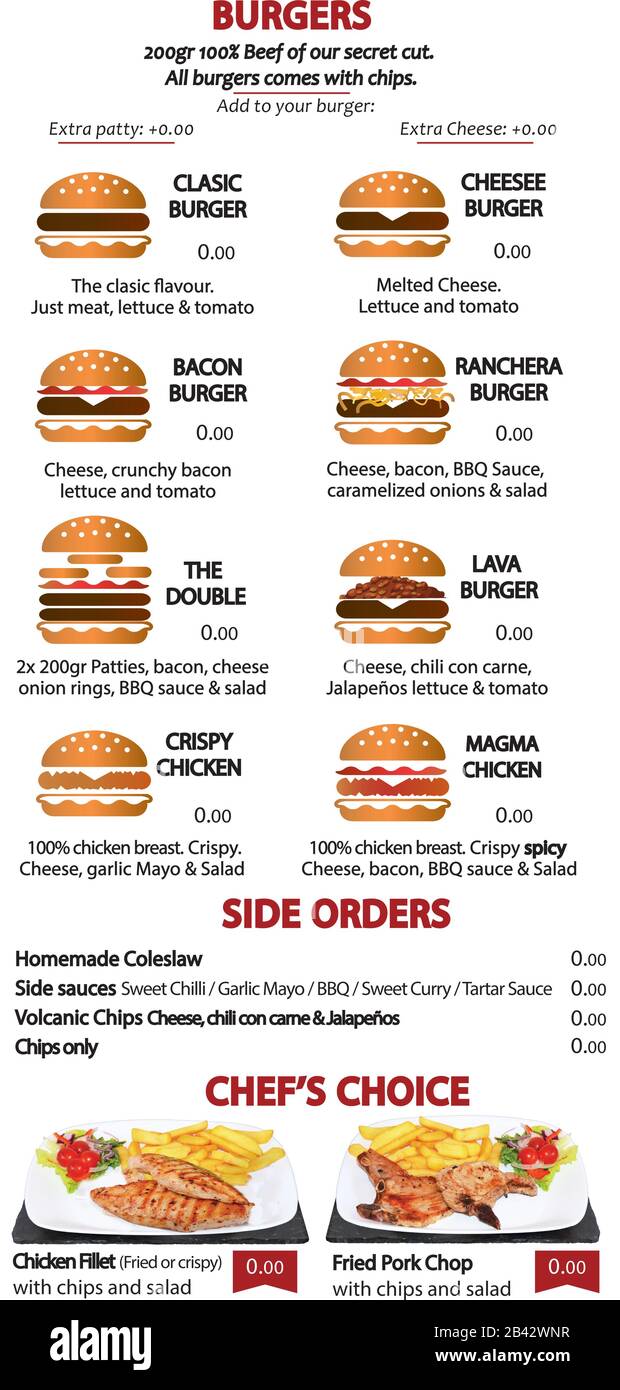 Burger menu bar burgers Stock Vector Images - Alamy