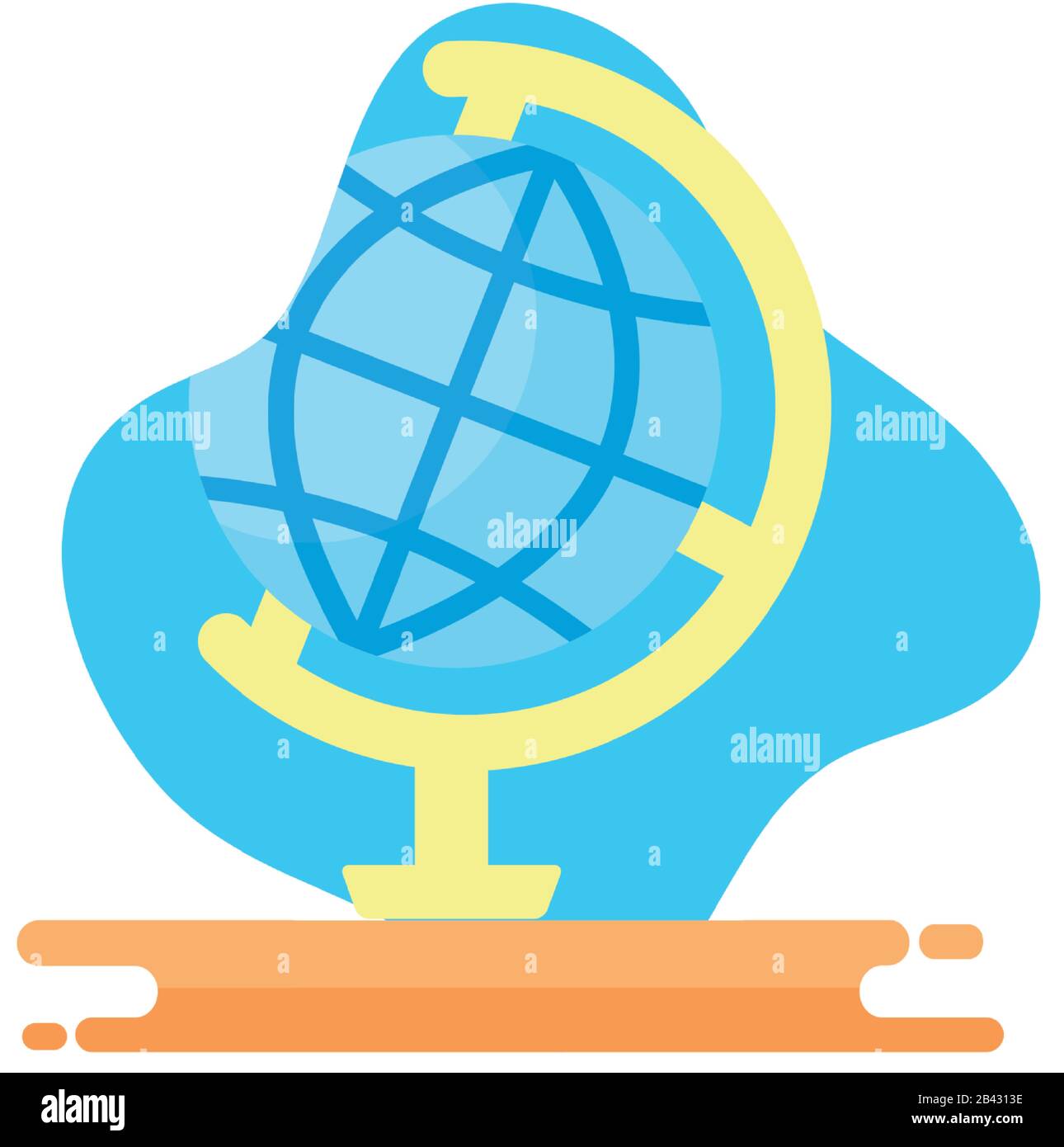 Global sphere flat block style icon design, Communication internet connectivity web technology ...