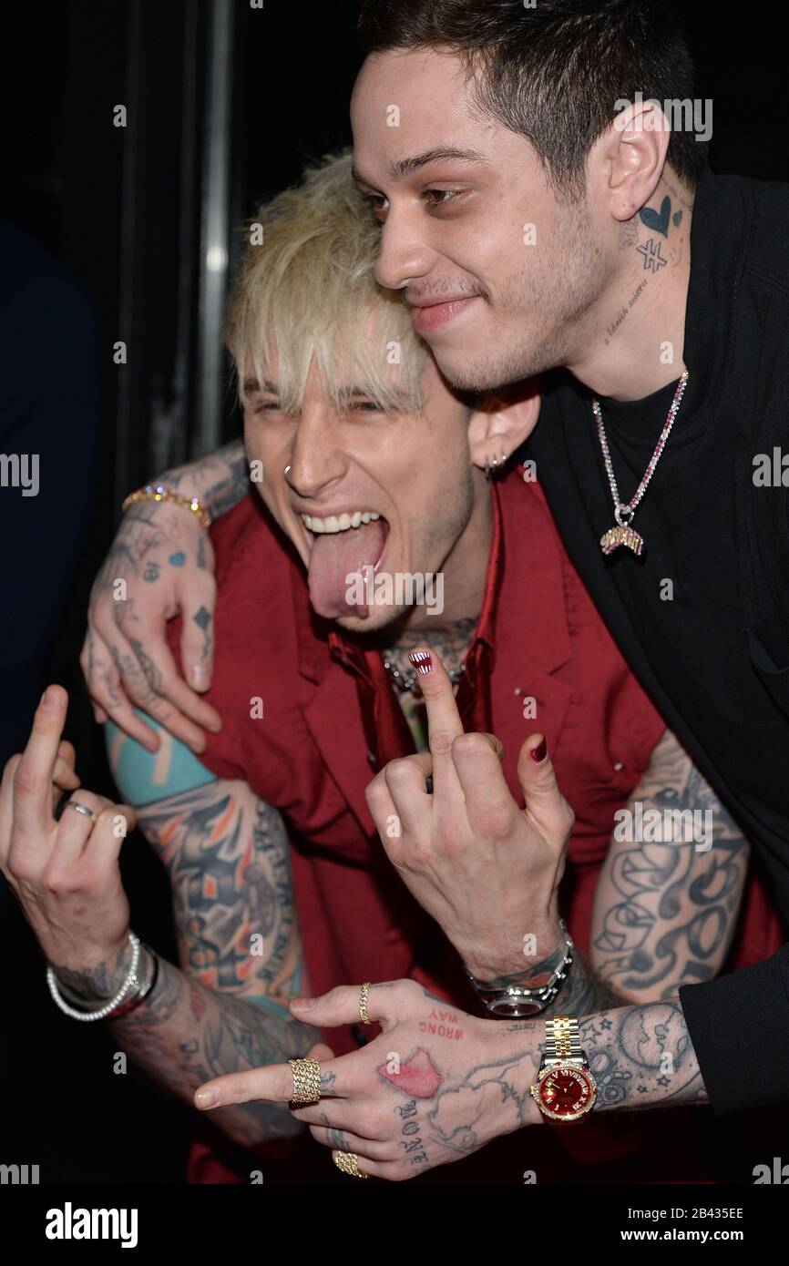 New York, USA. 05th Mar, 2020. (L-R) Rapper Machine Gun Kelly (Colson ...