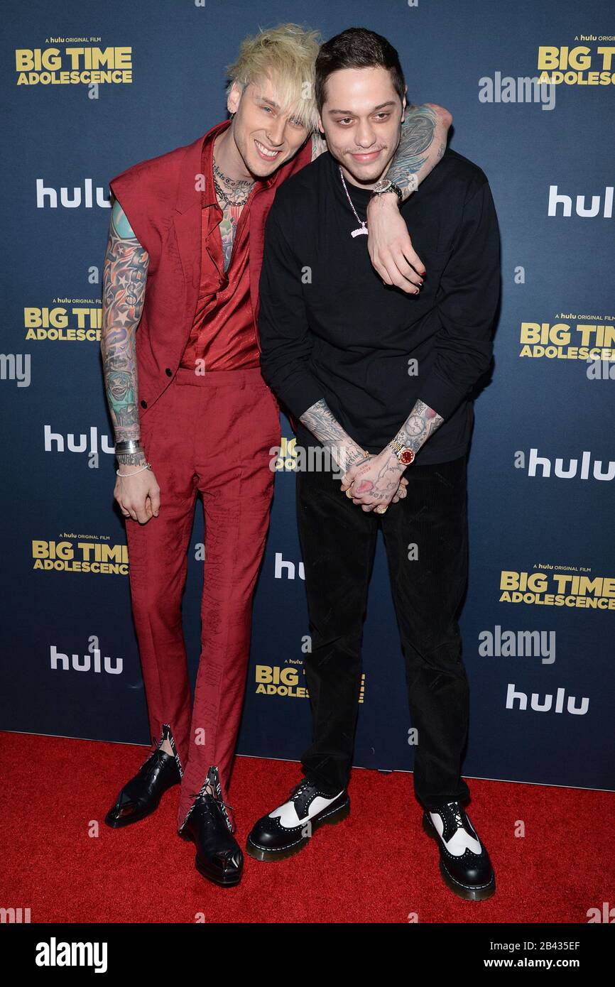 New York, USA. 05th Mar, 2020. (L-R) Rapper Machine Gun Kelly (Colson ...