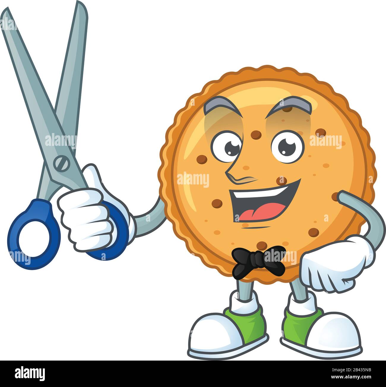 Happy smiling barber peanut butter cookies mascot design style Stock ...