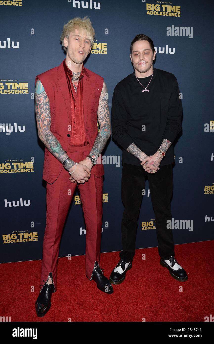 New York, USA. 05th Mar, 2020. (L-R) Rapper Machine Gun Kelly (Colson ...