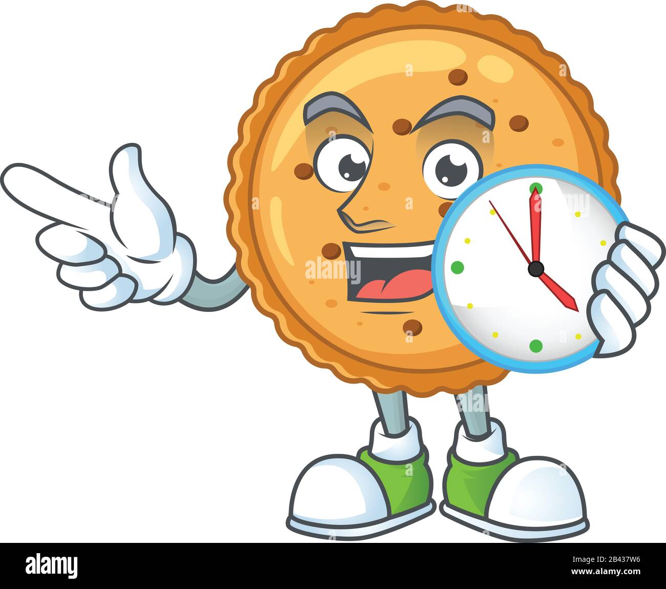 Peanut butter cookies cartoon character style with a clock Stock Vector ...