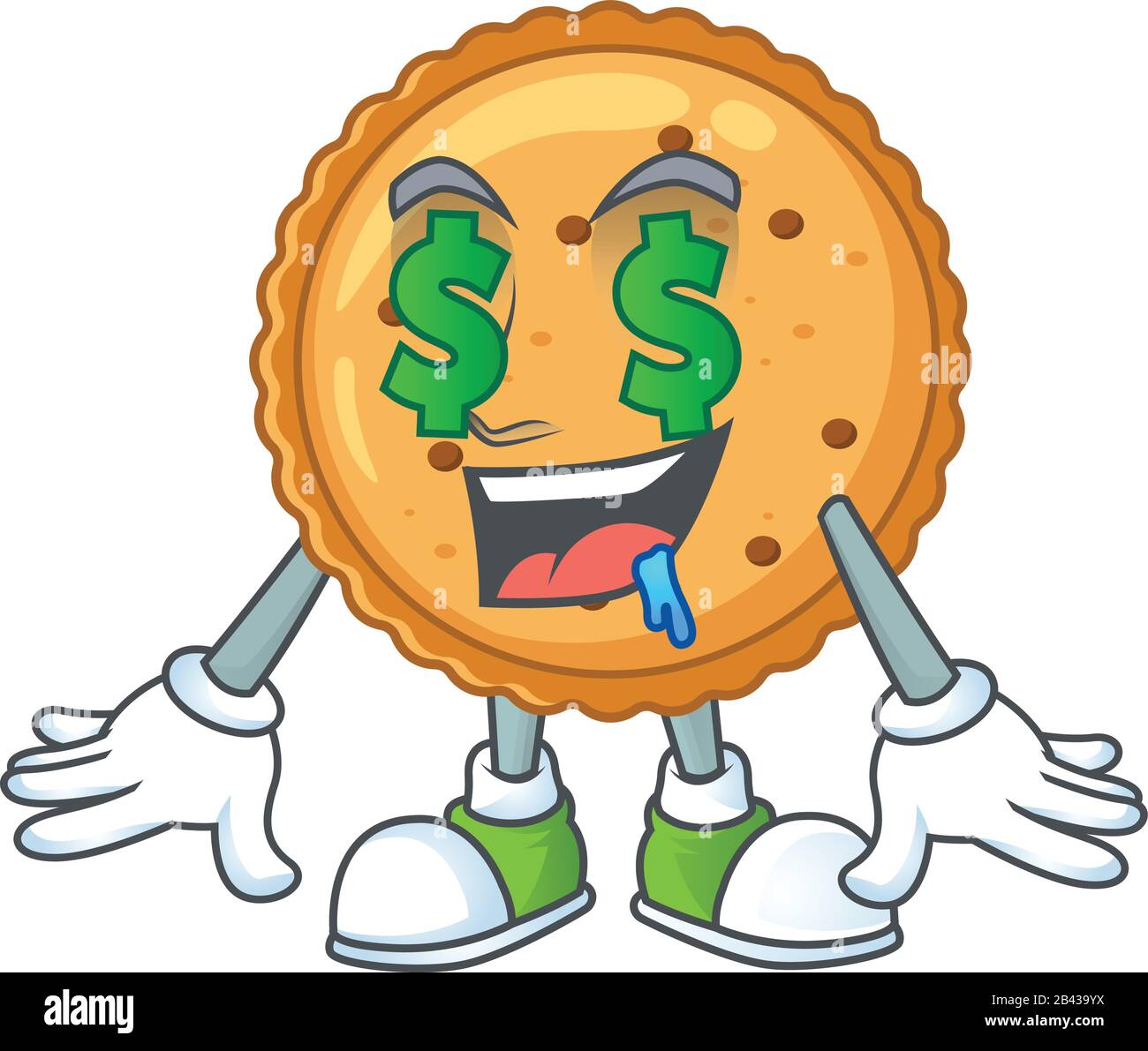 cartoon character style of peanut butter cookies with Money eye Stock ...