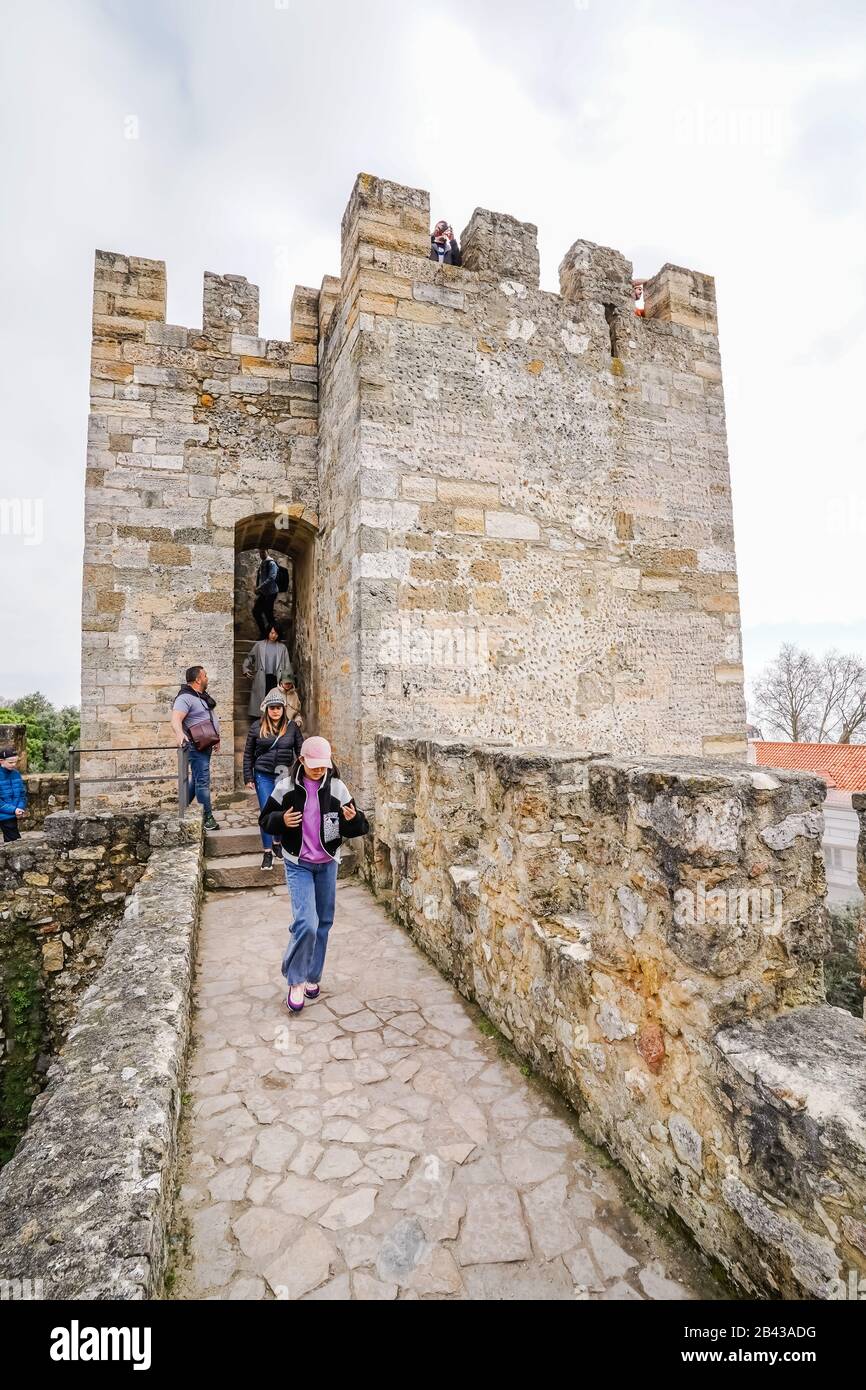São Jorge Castle, a historic castle in the Portuguese capital of Lisbon ...