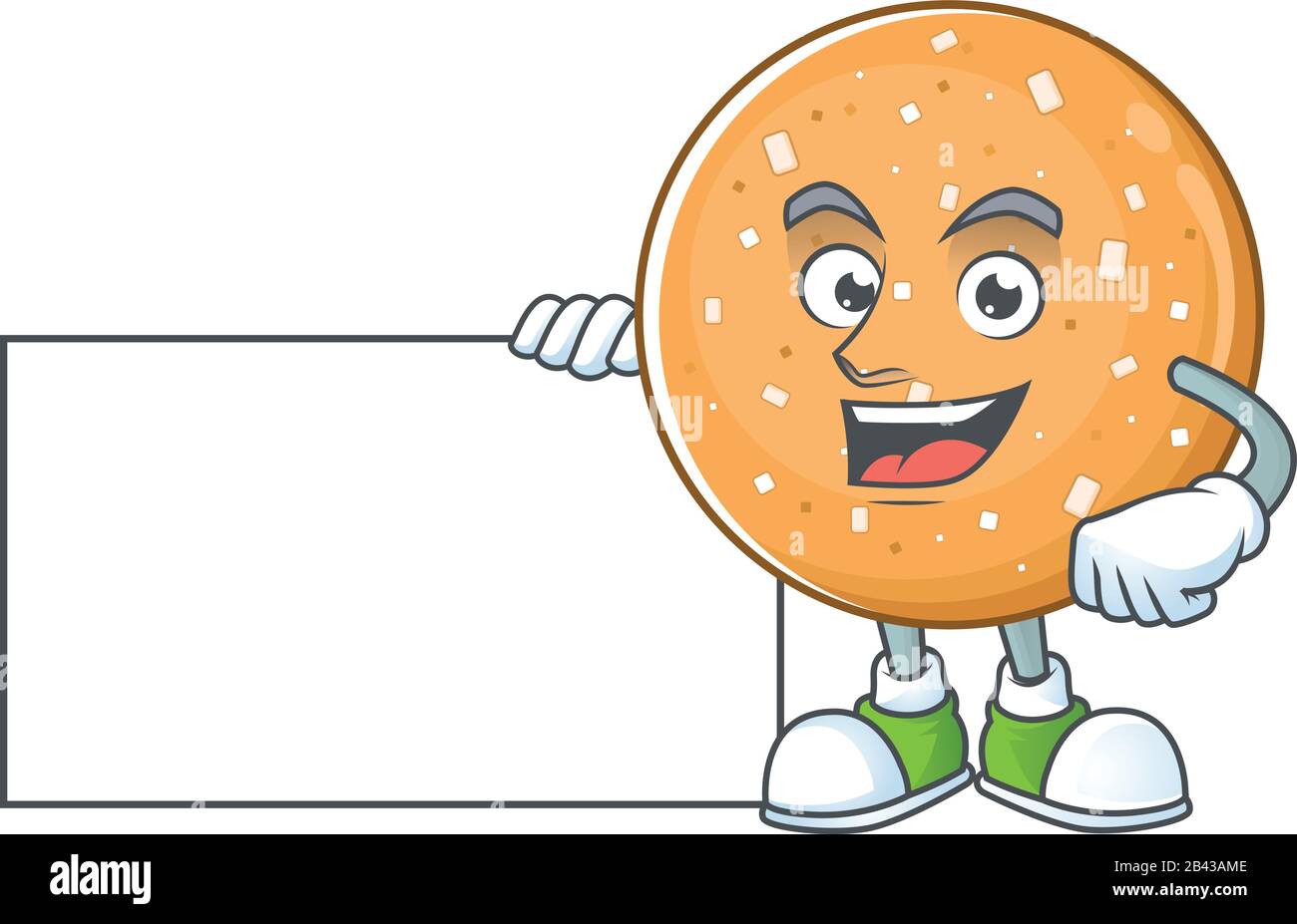 Cute funny sugar cookies cartoon character having a board Stock Vector ...