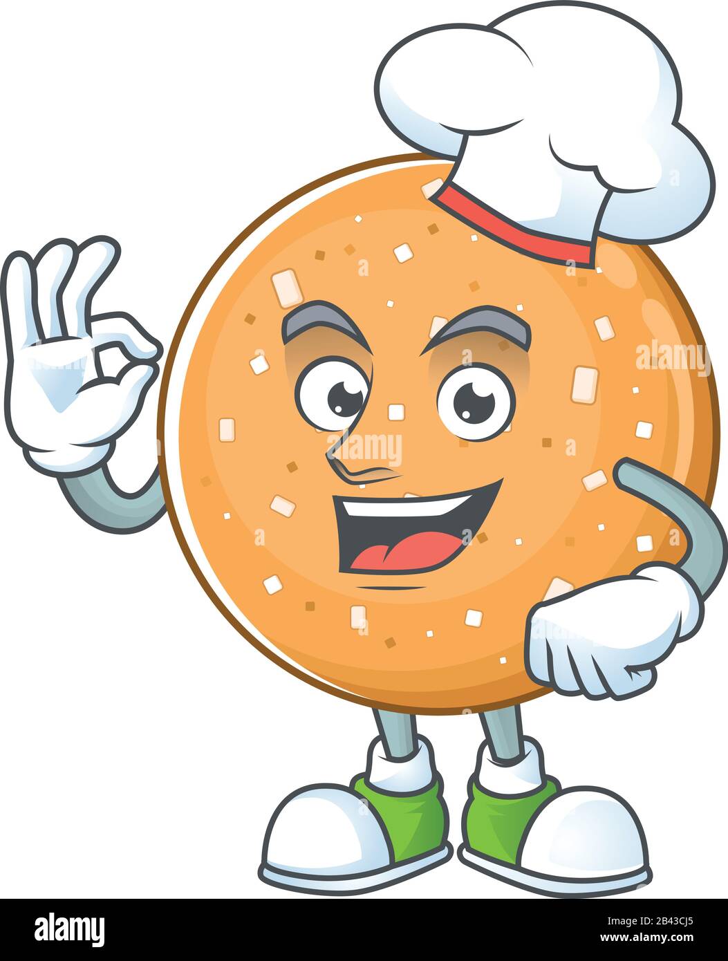 Sugar cookies cartoon character in a chef dress and white hat Stock ...