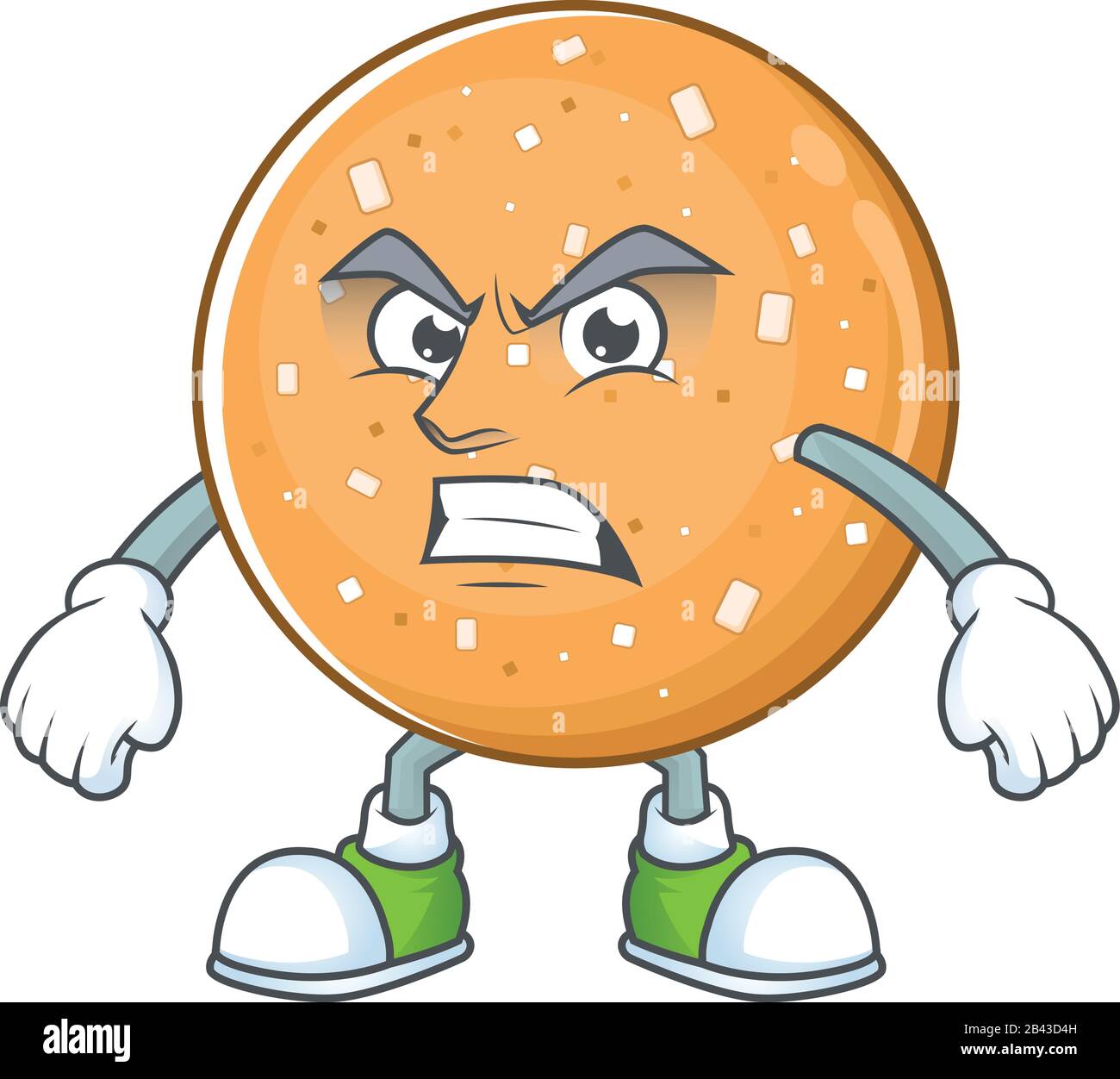 cartoon character of sugar cookies with angry face Stock Vector Image ...
