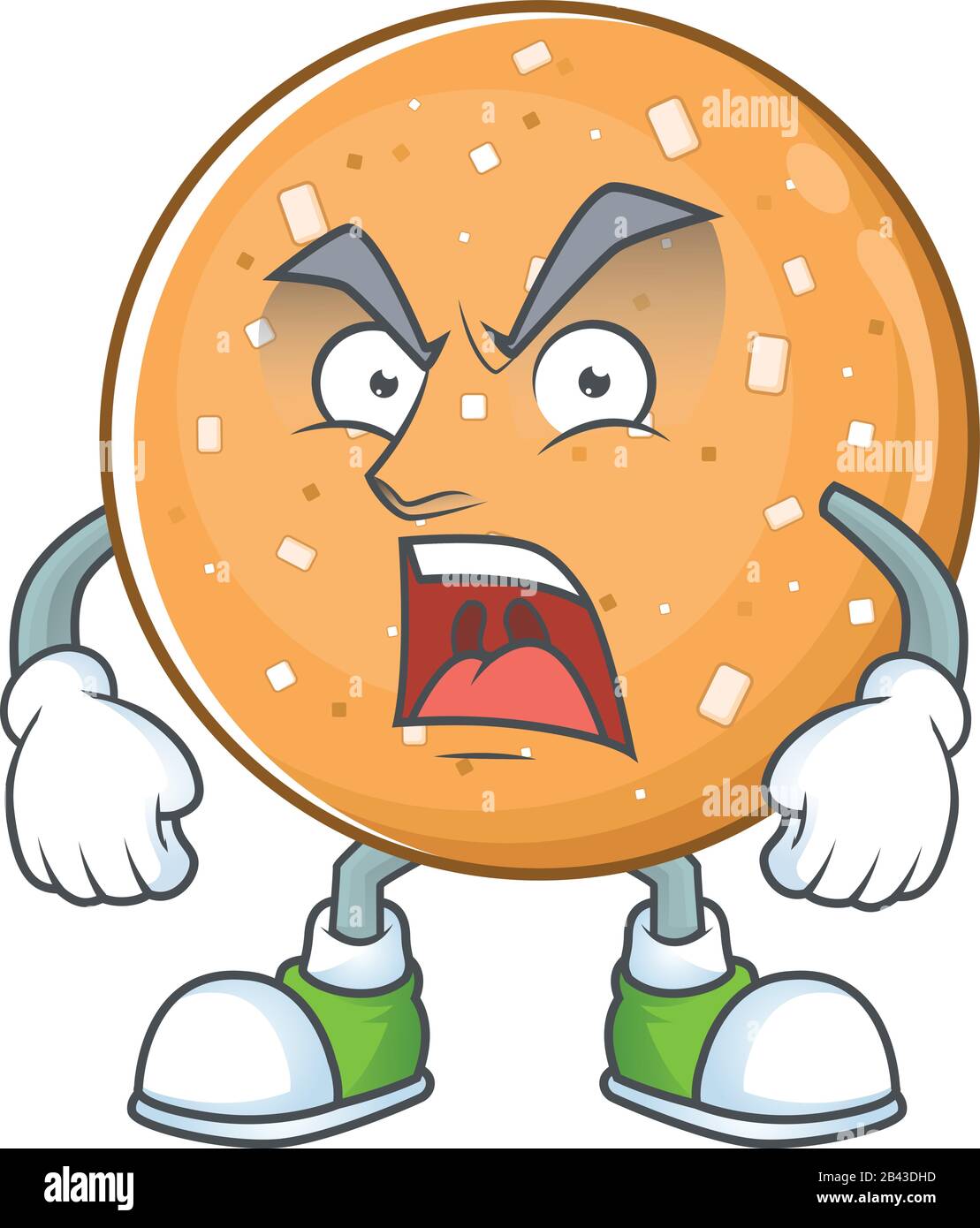 Sugar cookies cartoon character design with angry face Stock Vector ...