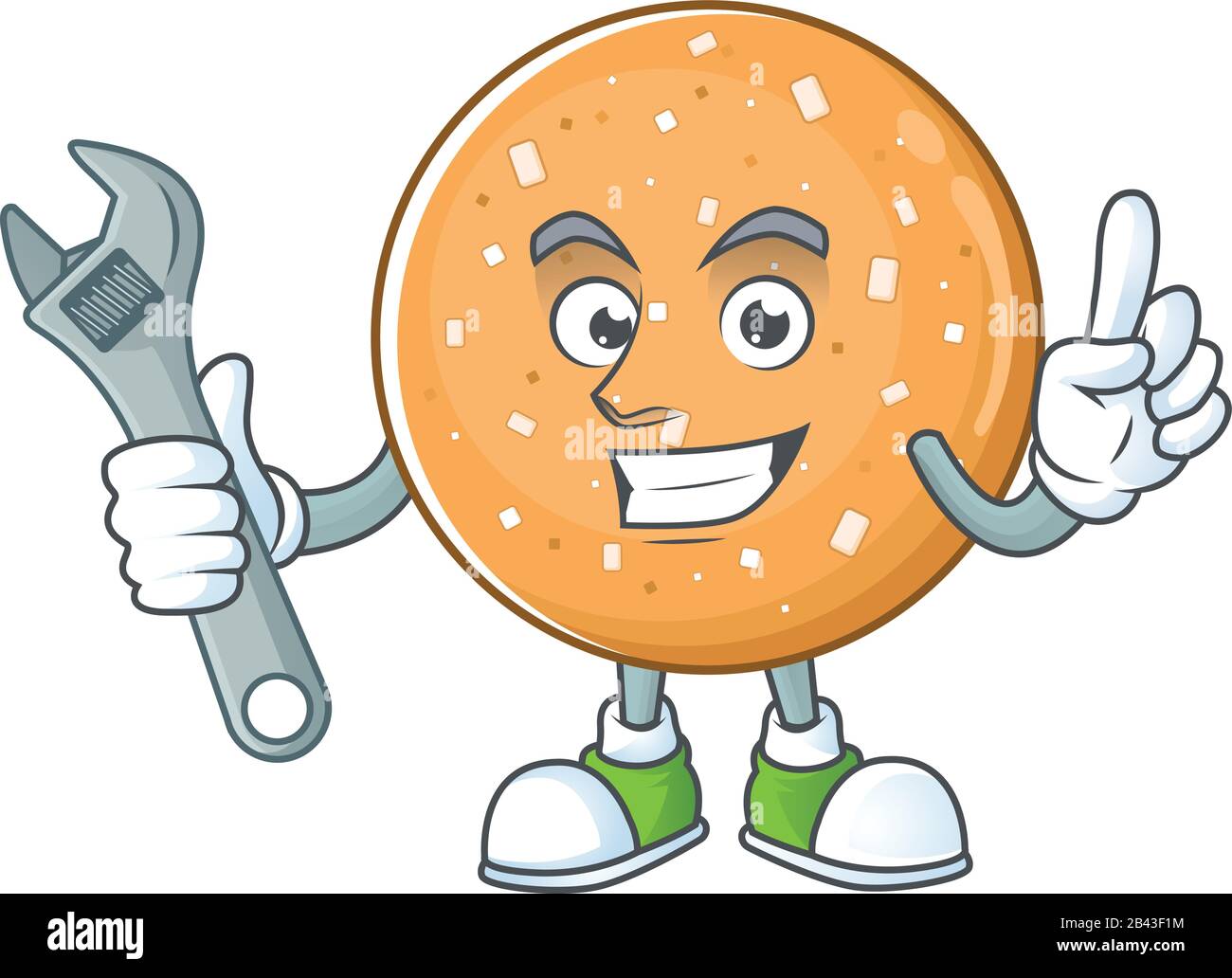 happily Mechanic sugar cookies cartoon character design Stock Vector ...