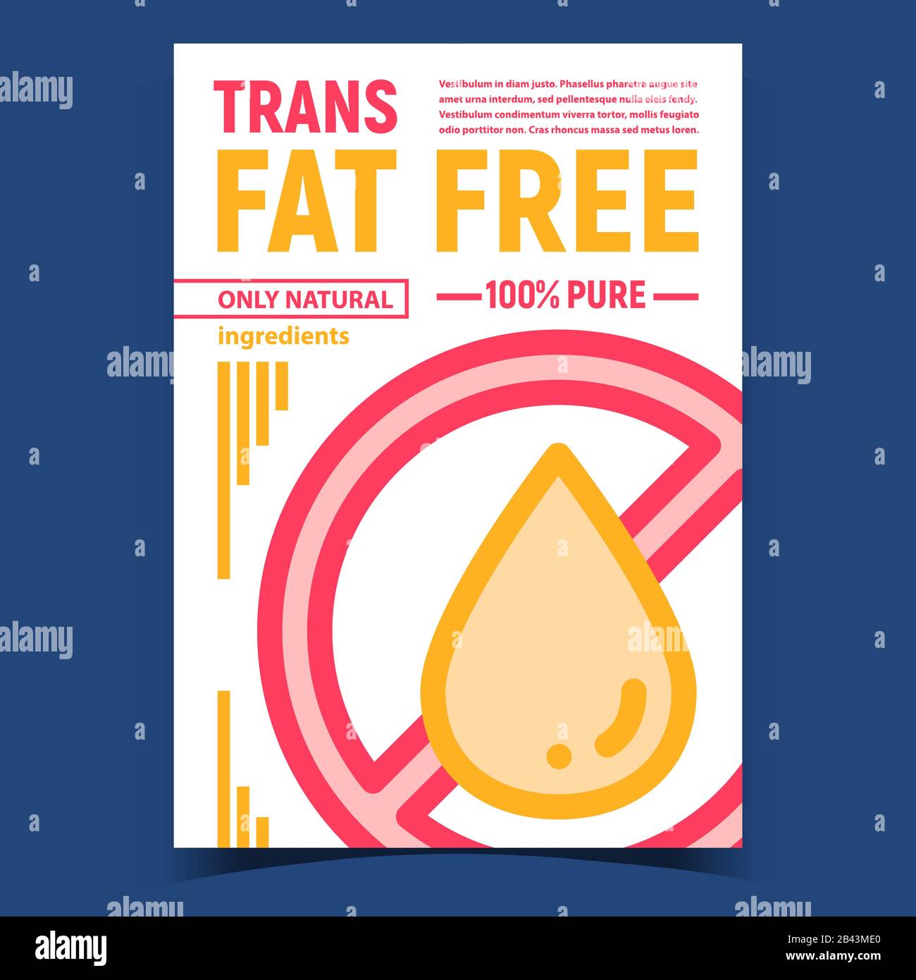 Trans Fat Free Creative Advertising Poster Vector Stock Vector Image ...