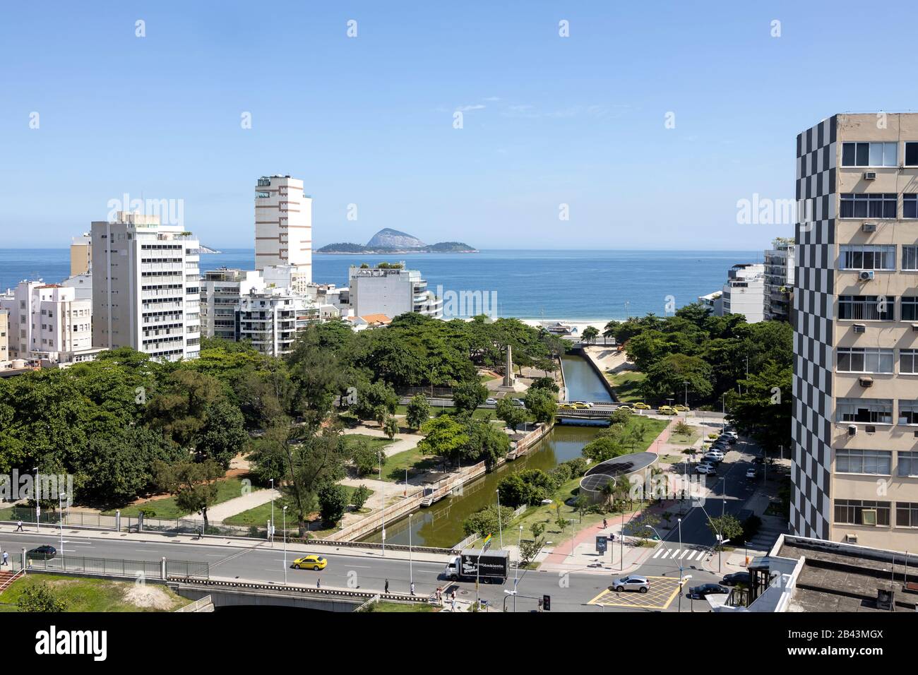Intersection in Leblon neighbourhood in Rio de Janeiro, Brazil, with ...