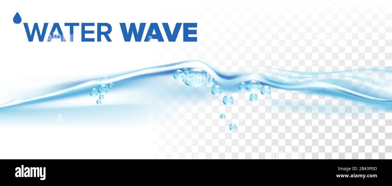 Splashing Water Wave With Blue Air Bubbles Vector Stock Vector Image ...