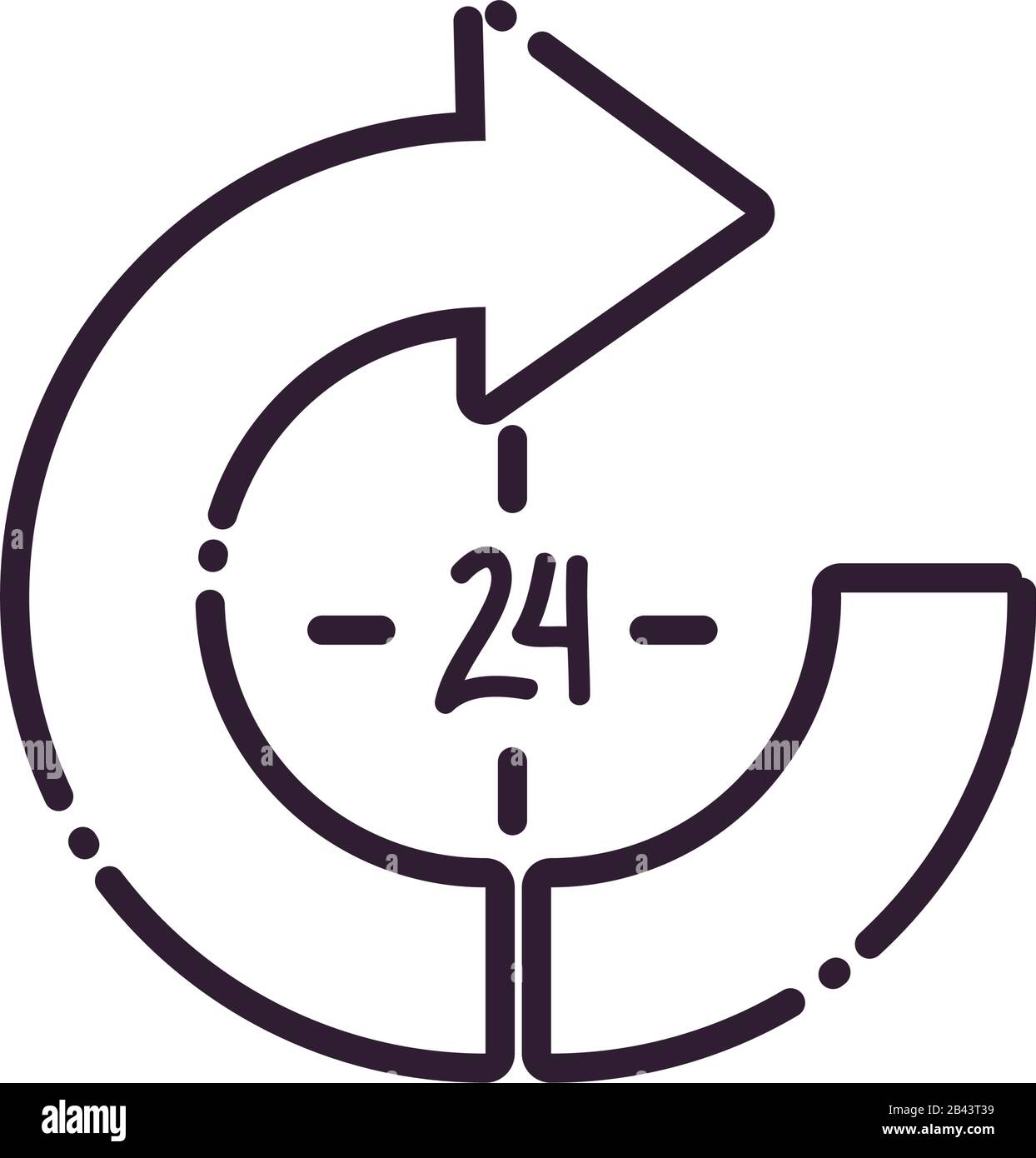 24 hours arrow line style icon design, Delivery logistics ...