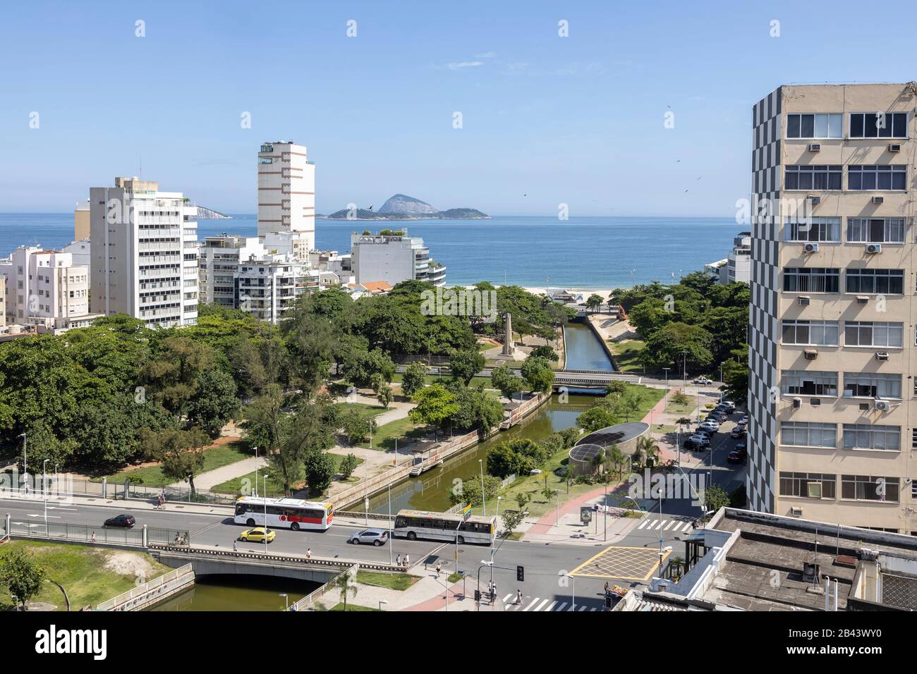 Intersection in Leblon neighbourhood in Rio de Janeiro, Brazil, with ...