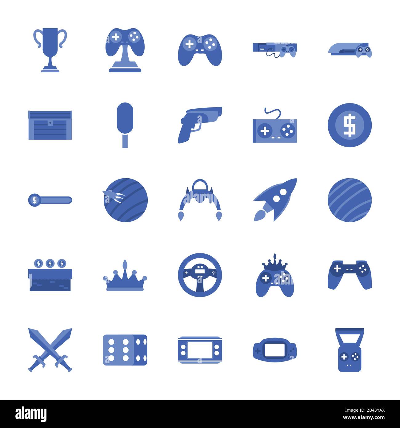 line style icon set design, Videogame play leisure gaming technology ...